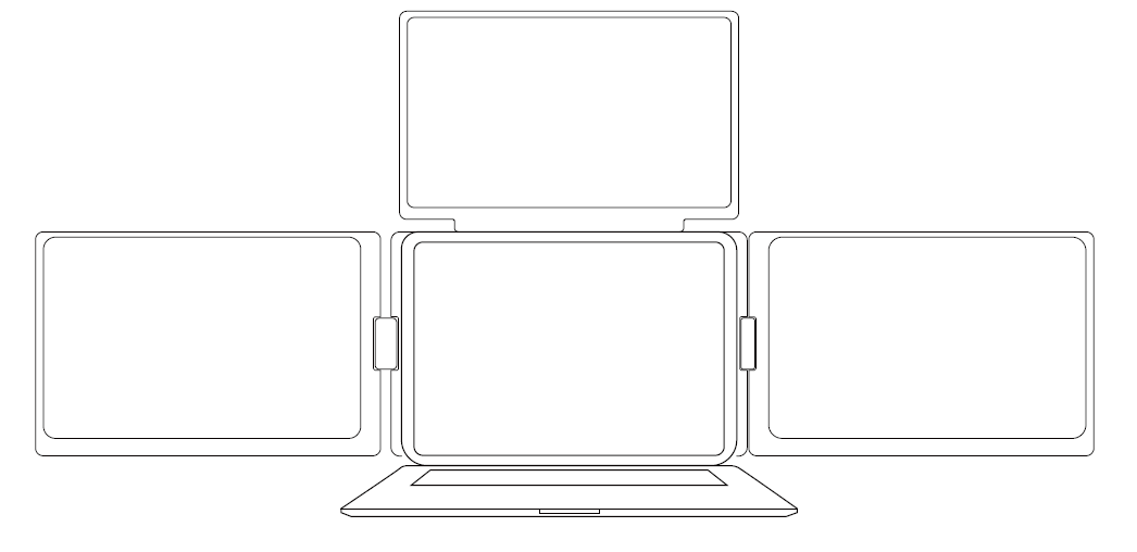 Kogan XPRESSO 15.6 Full HD Pro Triple Screen Tri-Fold Portable Monitor ...